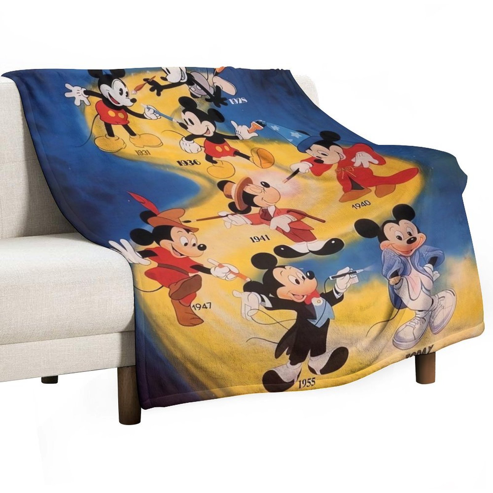 Mickey_Mouse 3D Print Plush Throw Blanket - Measures 70"x80" - Kids ...