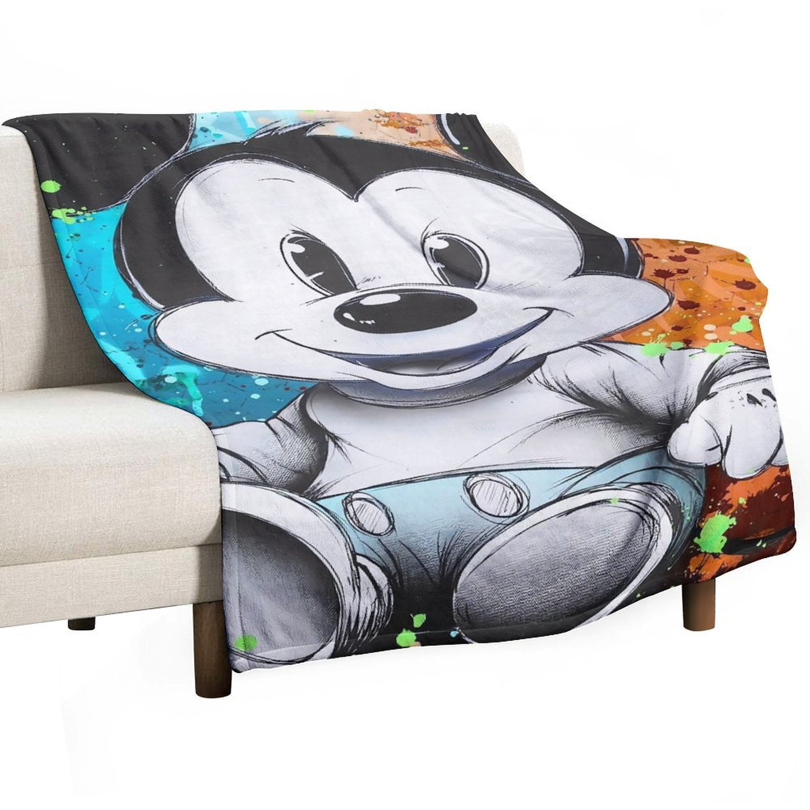 Mickey_Mouse 3D Printed Plush Throw Blanket - Measures 30"x50" - Kids ...