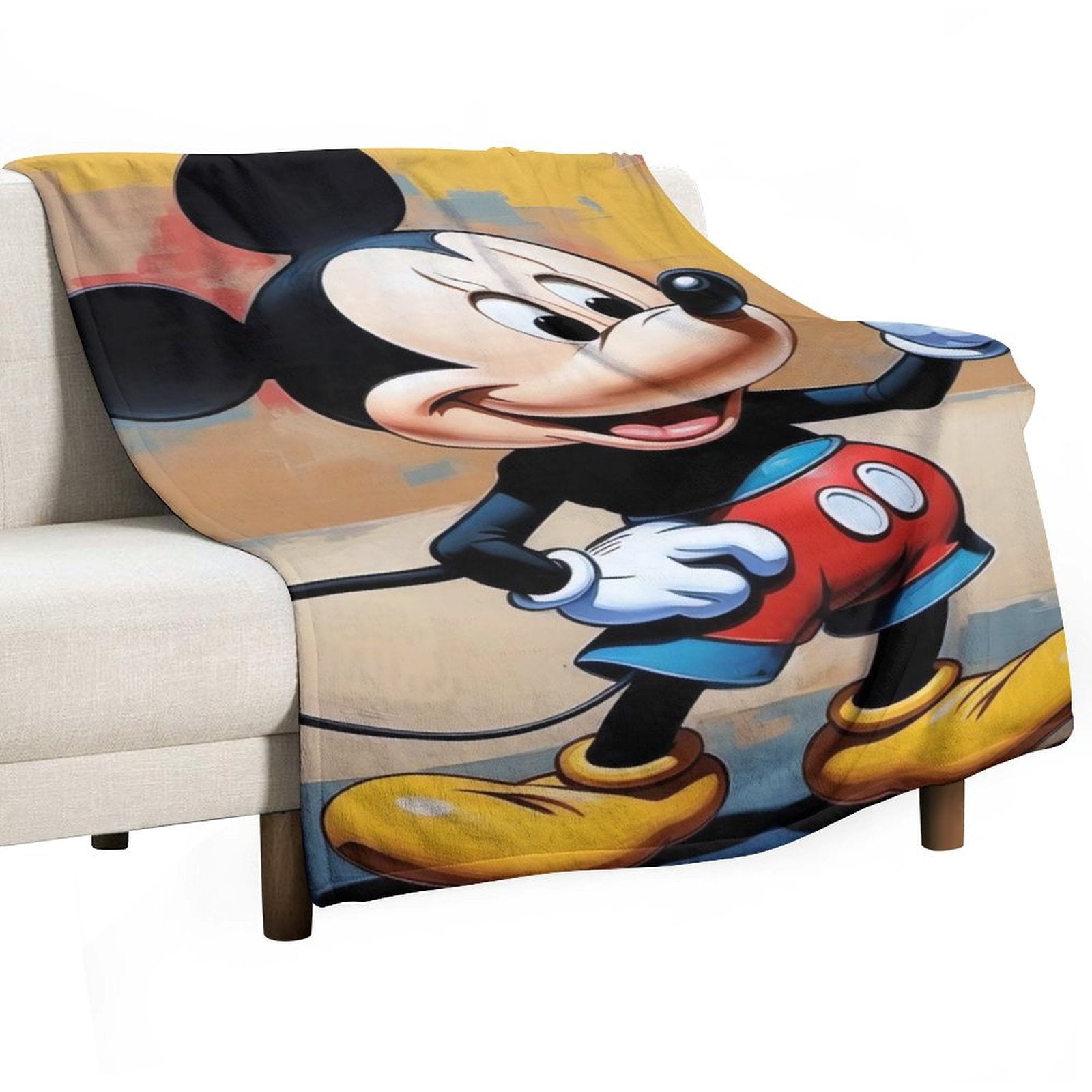 Mickey_Mouse 3D Printed Plush Throw Blanket - Measures 30"x50" - Kids Super Soft Fleece Floral ...