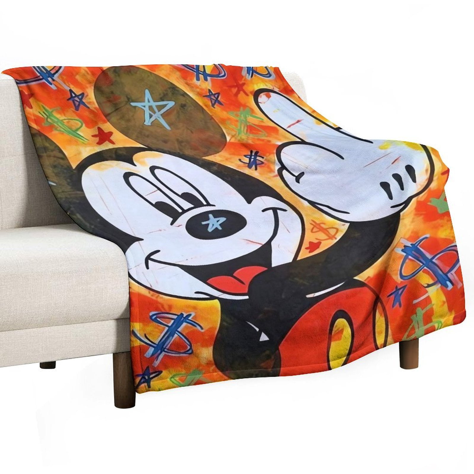 Mickey_Mouse 3D Printed Plush Throw Blanket - Measures 40"x50" - Kids ...