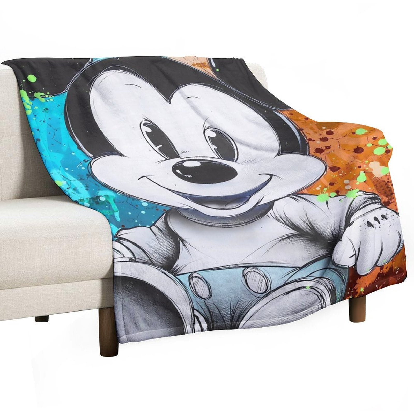 Mickey_Mouse 3D Printed Plush Throw Blanket - Measures 40"x50" - Kids ...