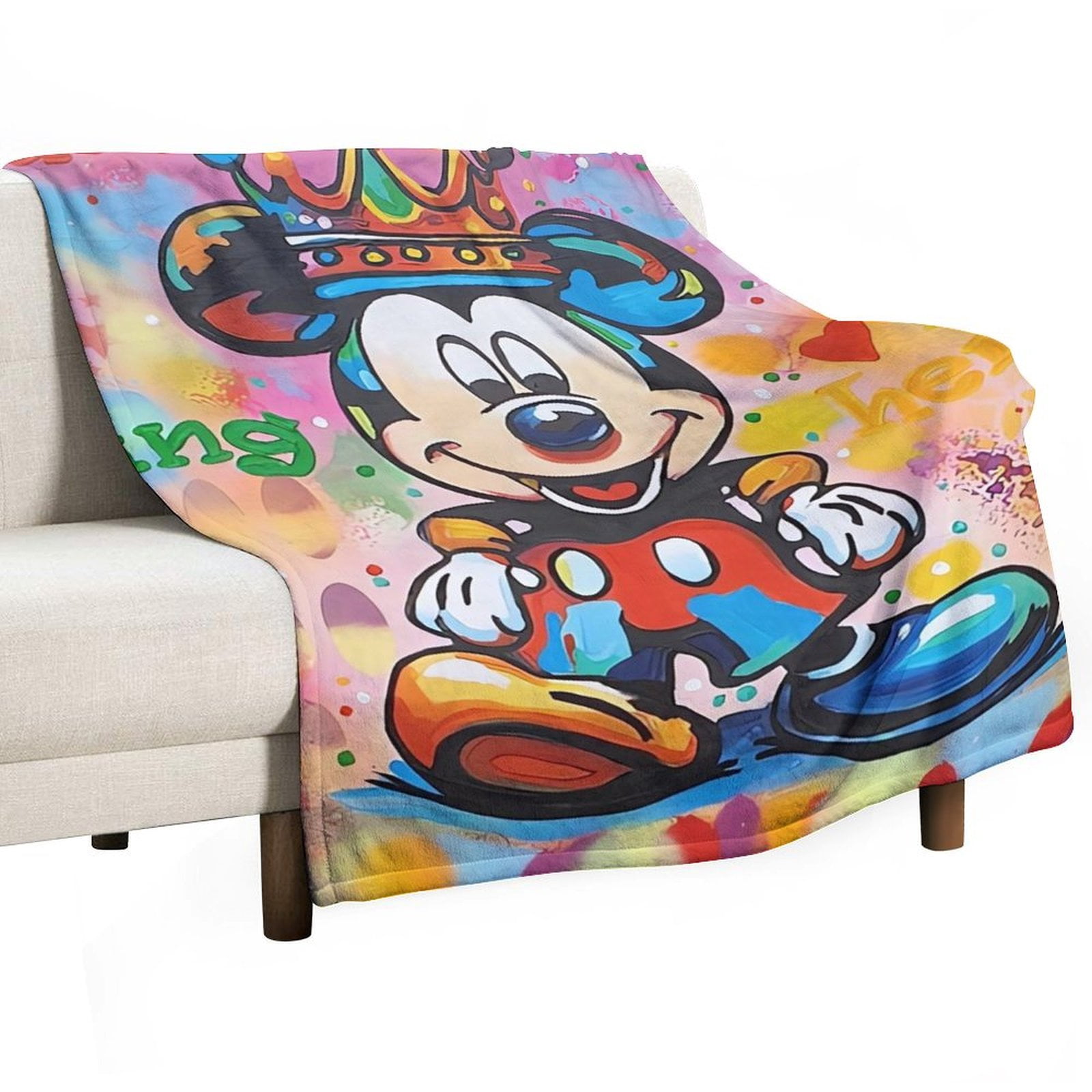 Mickey_Mouse 3D Printed Plush Throw Blanket - Measures 40"x50" - Kids ...