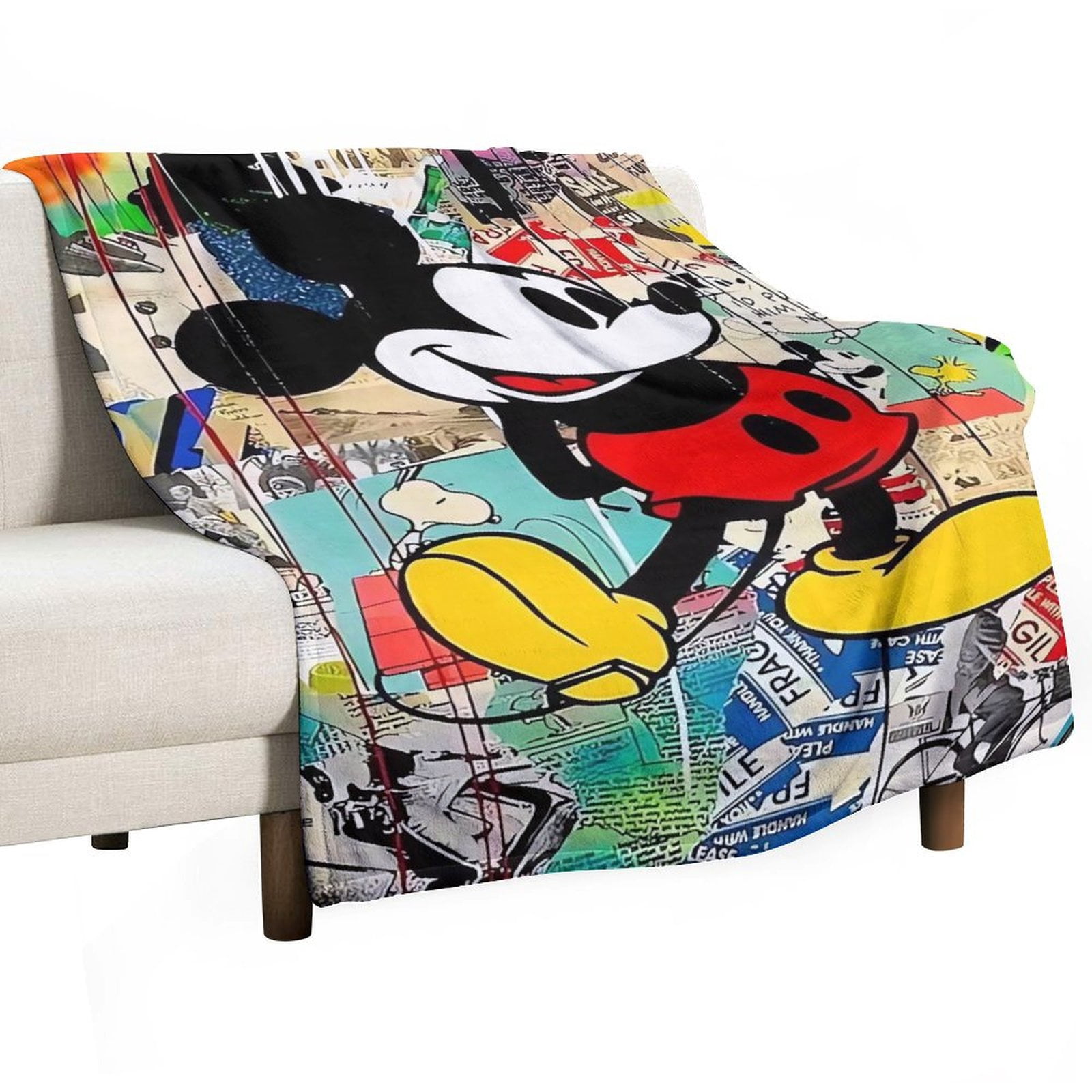 Mickey_Mouse 3D Printed Plush Throw Blanket - Measures 40"x60" - Kids ...