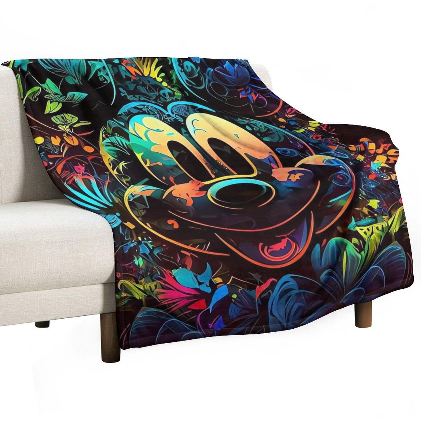 Mickey_Mouse 3D Printed Plush Throw Blanket - Measures 50"x60" - Kids ...