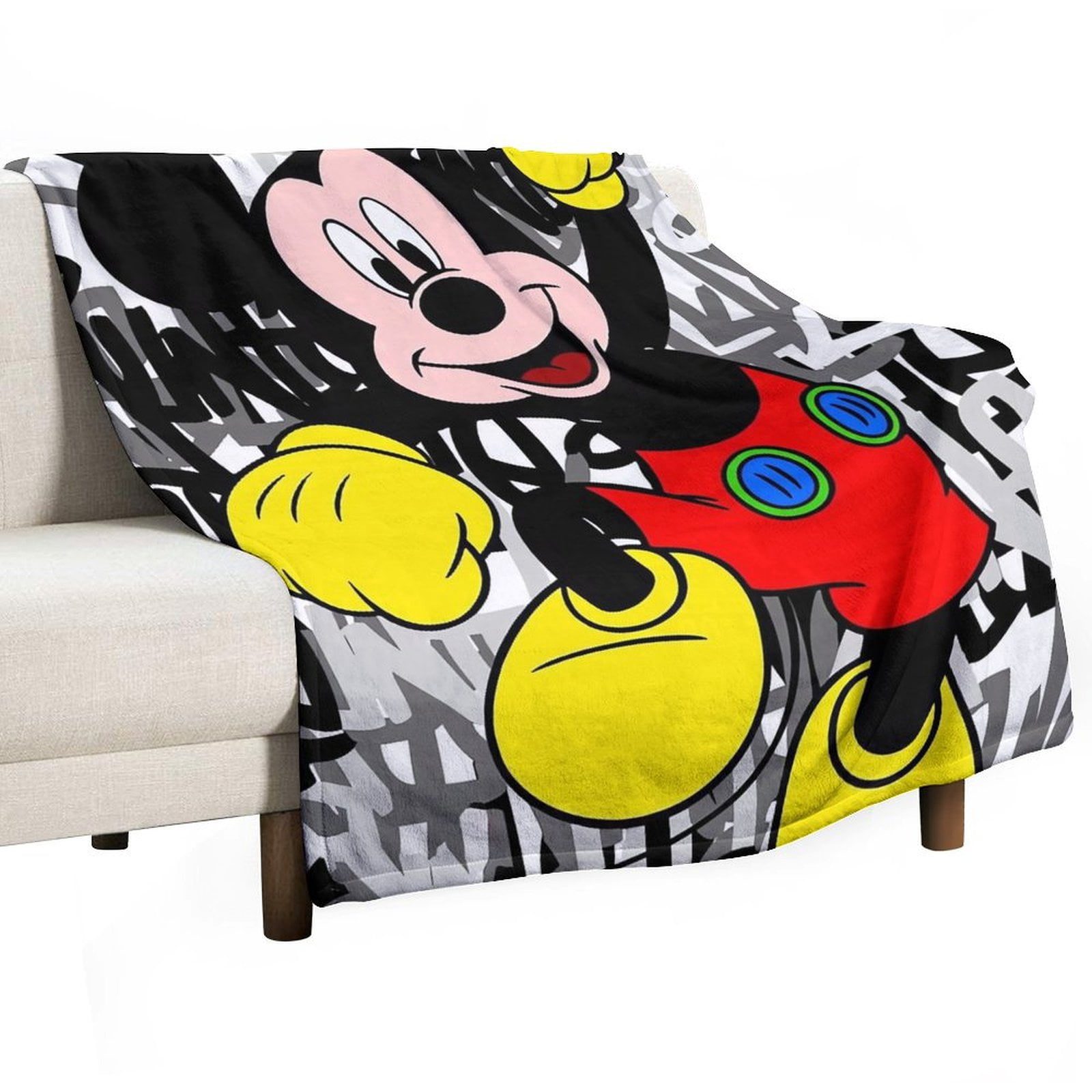 Mickey_Mouse 3D Printed Plush Throw Blanket - Measures 50"x60" - Kids ...