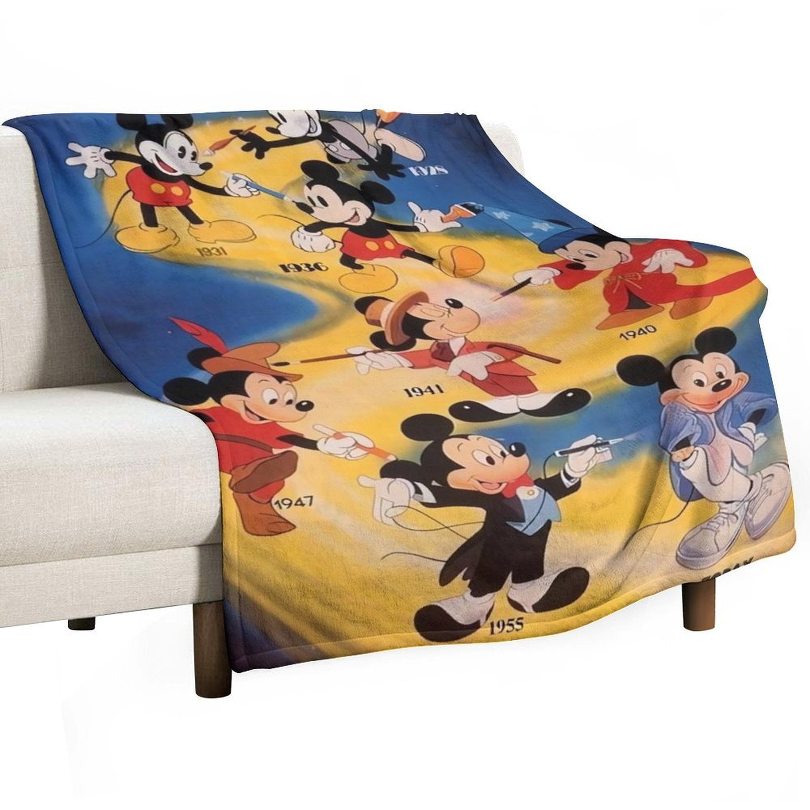 Mickey_Mouse 3D Printed Plush Throw Blanket - Measures 50"x70" - Kids ...