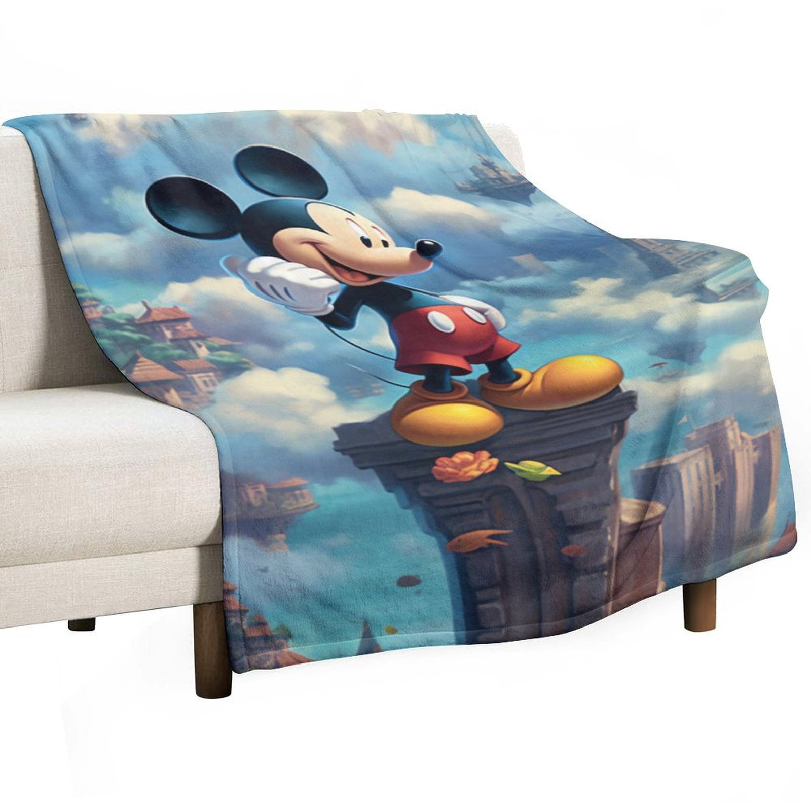 Mickey_Mouse 3D Printed Plush Throw Blanket - Measures 50"x70" - Kids ...