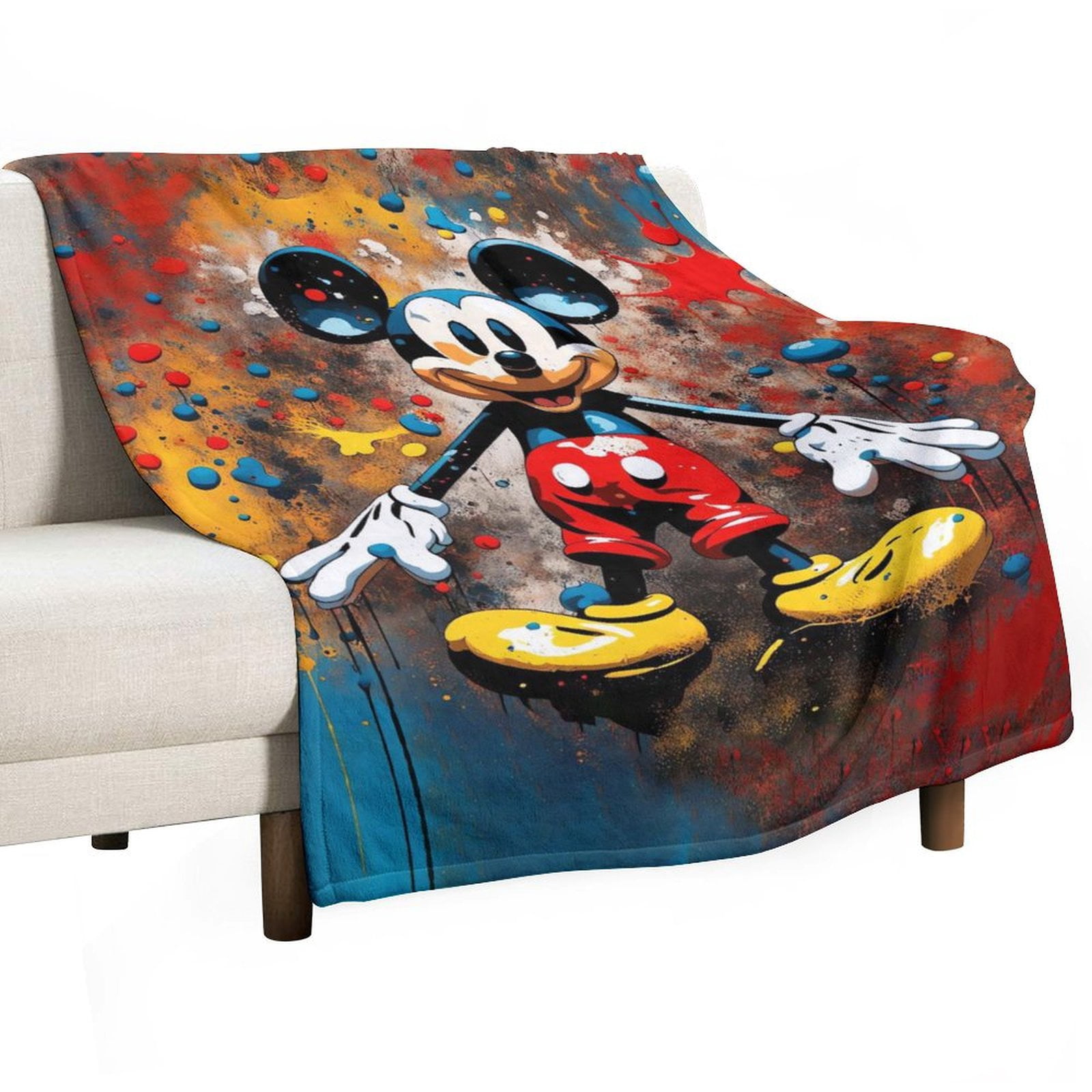 Mickey_Mouse 3D Printed Plush Throw Blanket - Measures 55"x70" - Kids ...