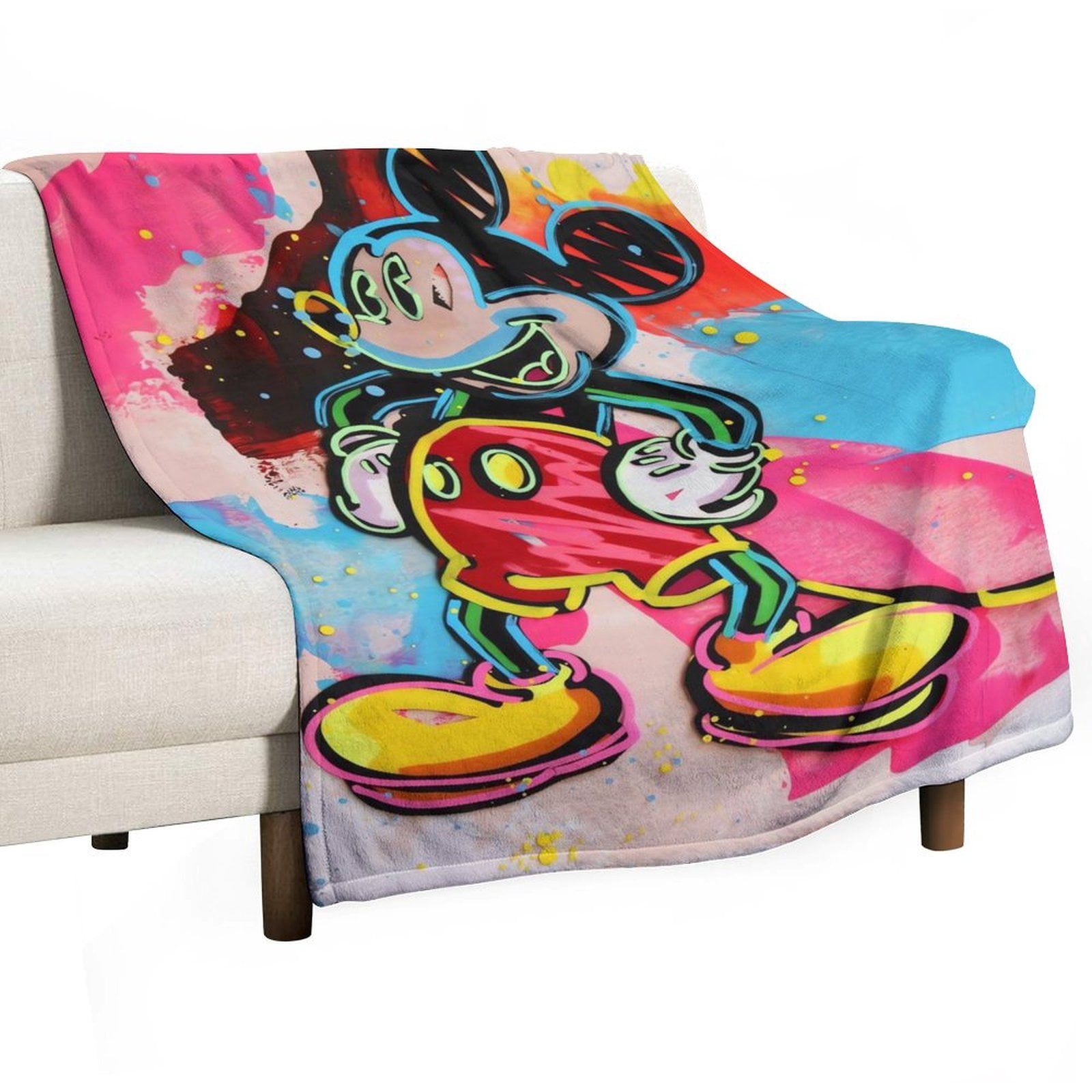 Mickey_Mouse 3D Printed Plush Throw Blanket - Measures 60"x80" - Kids ...