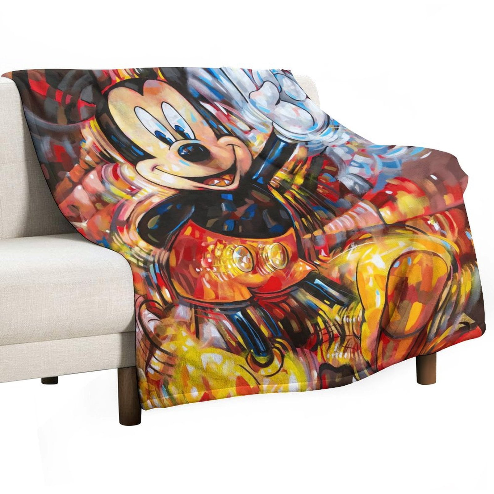 Mickey_Mouse 3D Printed Plush Throw Blanket - Measures 70"x80" - Kids ...