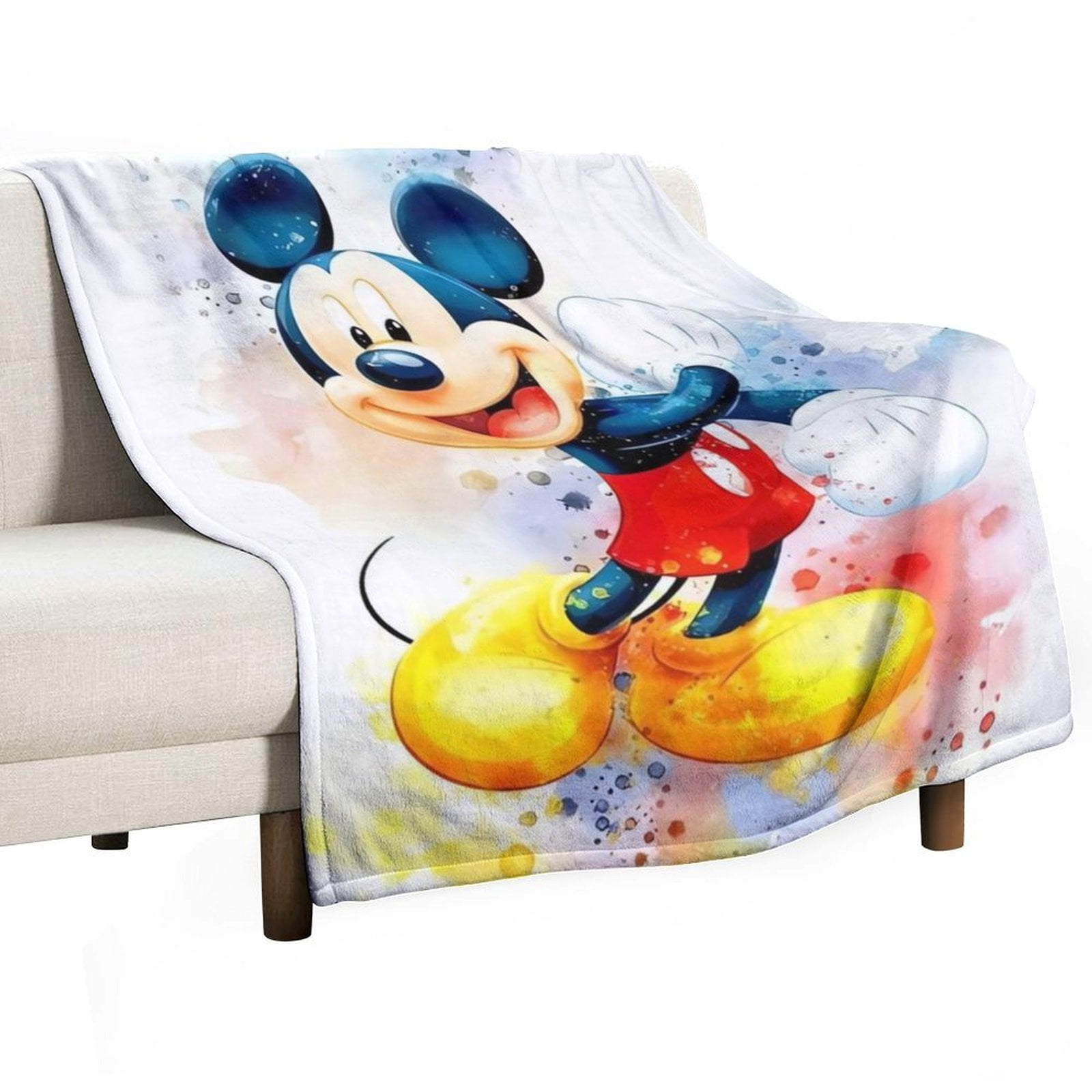 Mickey_Mouse 3D Printed Plush Throw Blanket - Measures 70"x80" - Kids ...