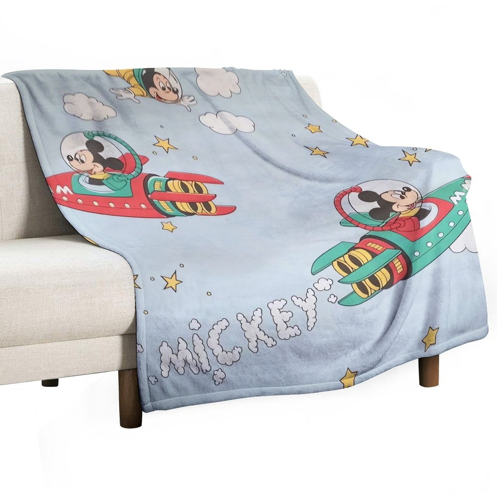 Mickey_Mouse 3D Printed Plush Throw Blanket - Measures 70"x80" - Kids ...
