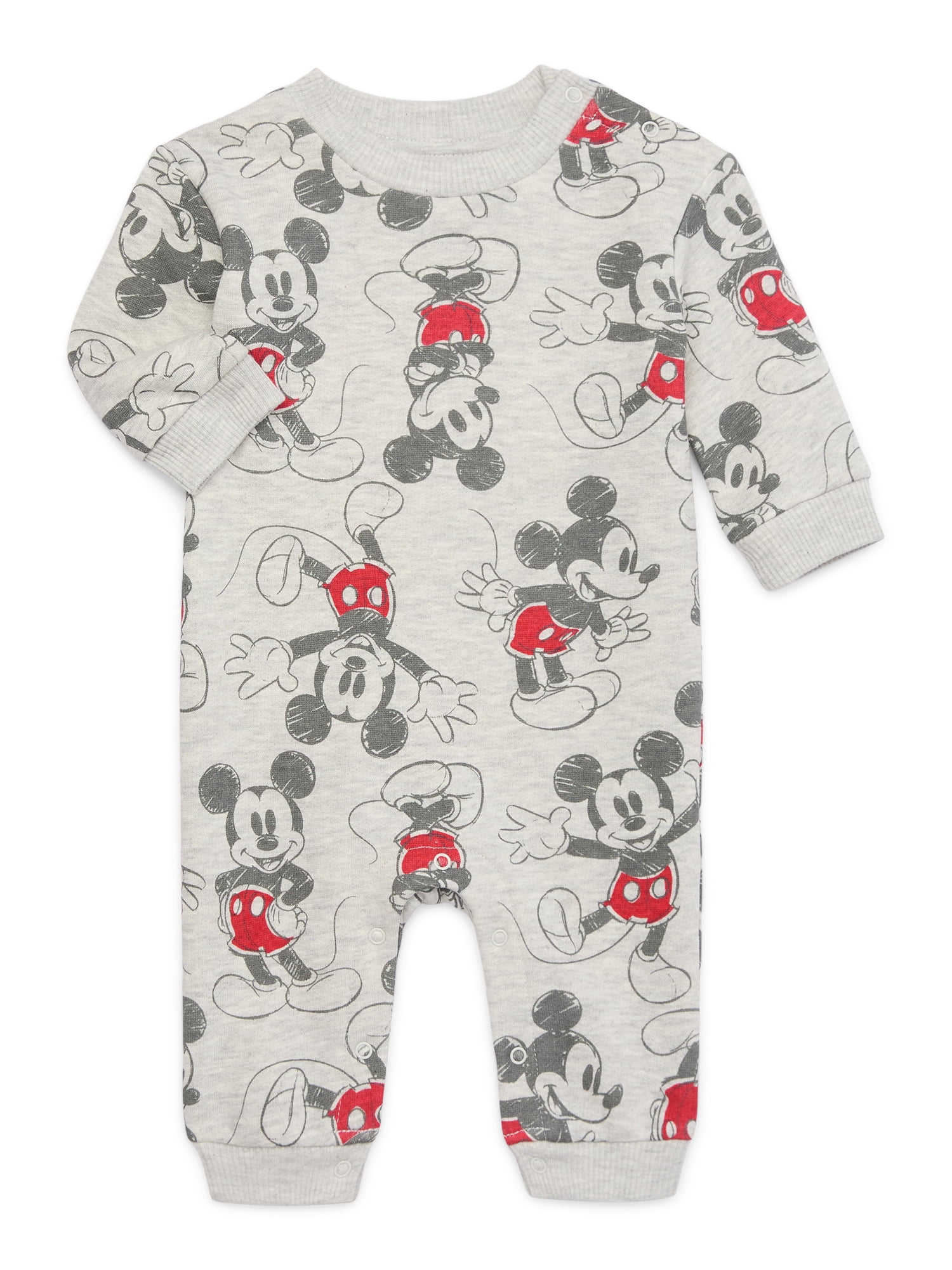 Mickey Mouse Baby Boys or Girls All-Over Print One-Piece with Snaps ...