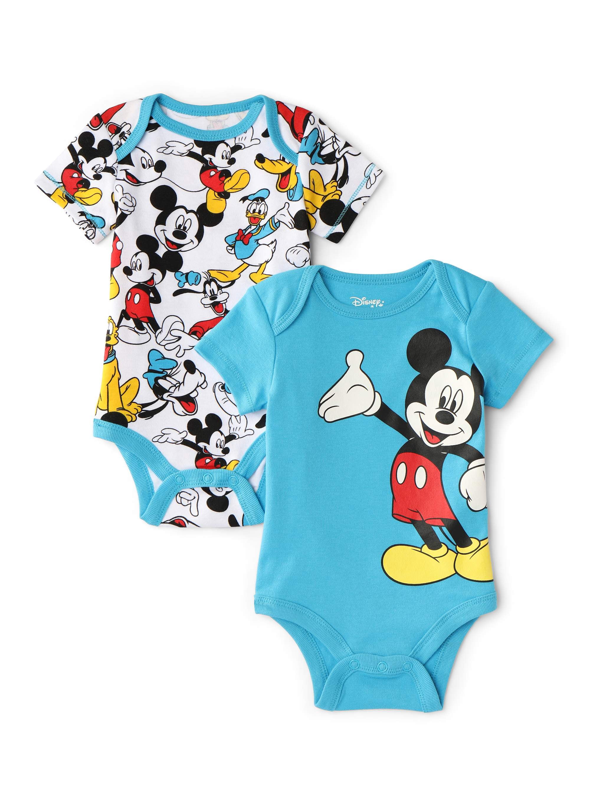 Mickey Mouse Baby Boy's Graphic Bodysuits, 2-pack - Walmart.com