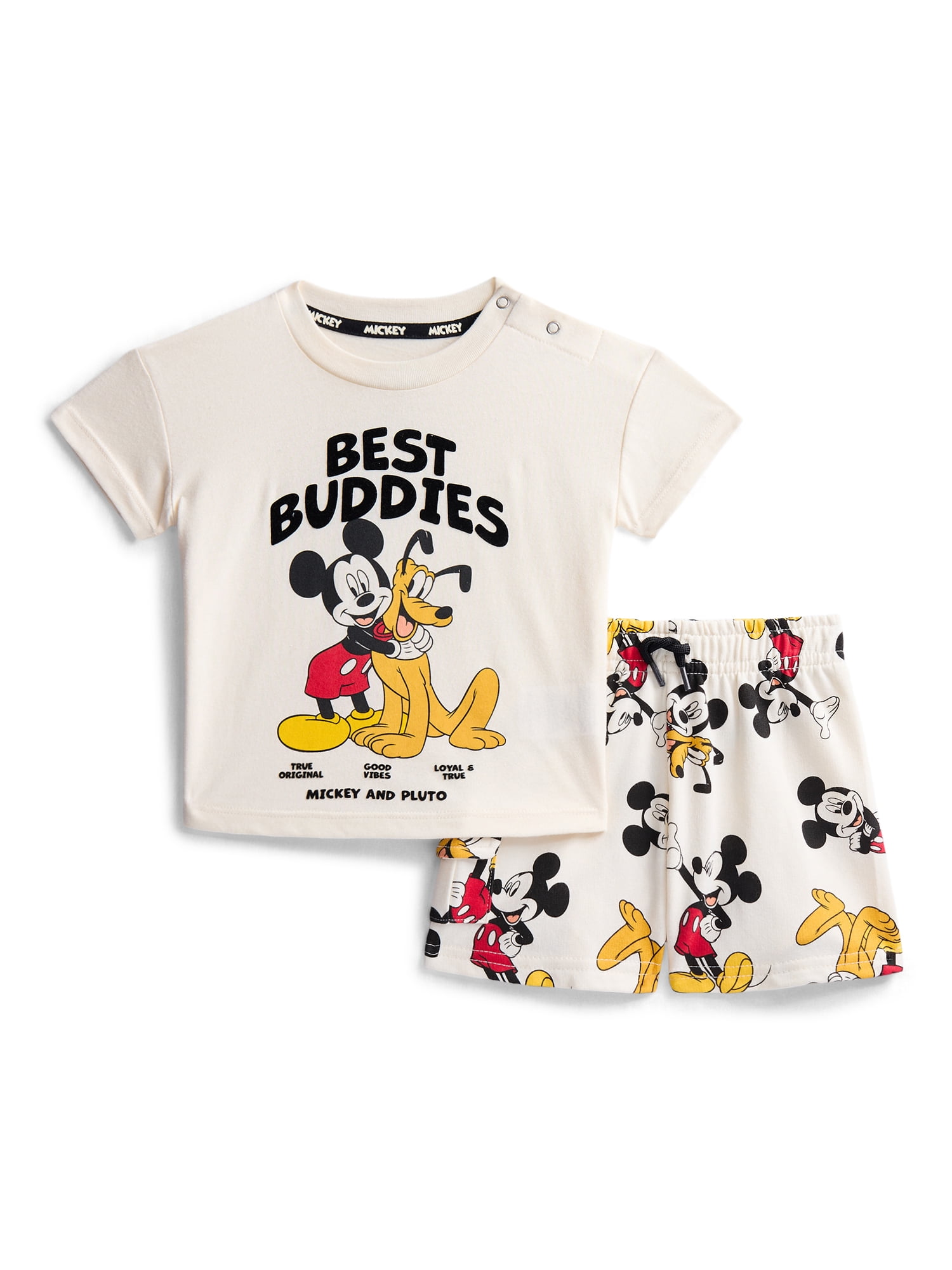 Mickey Mouse Baby Boys Short Sleeve Graphic Tee and Matching Shorts Set ...