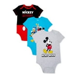 Mickey Mouse Baby Boys Short Sleeve Bodysuits, 3-Pack - Walmart.com