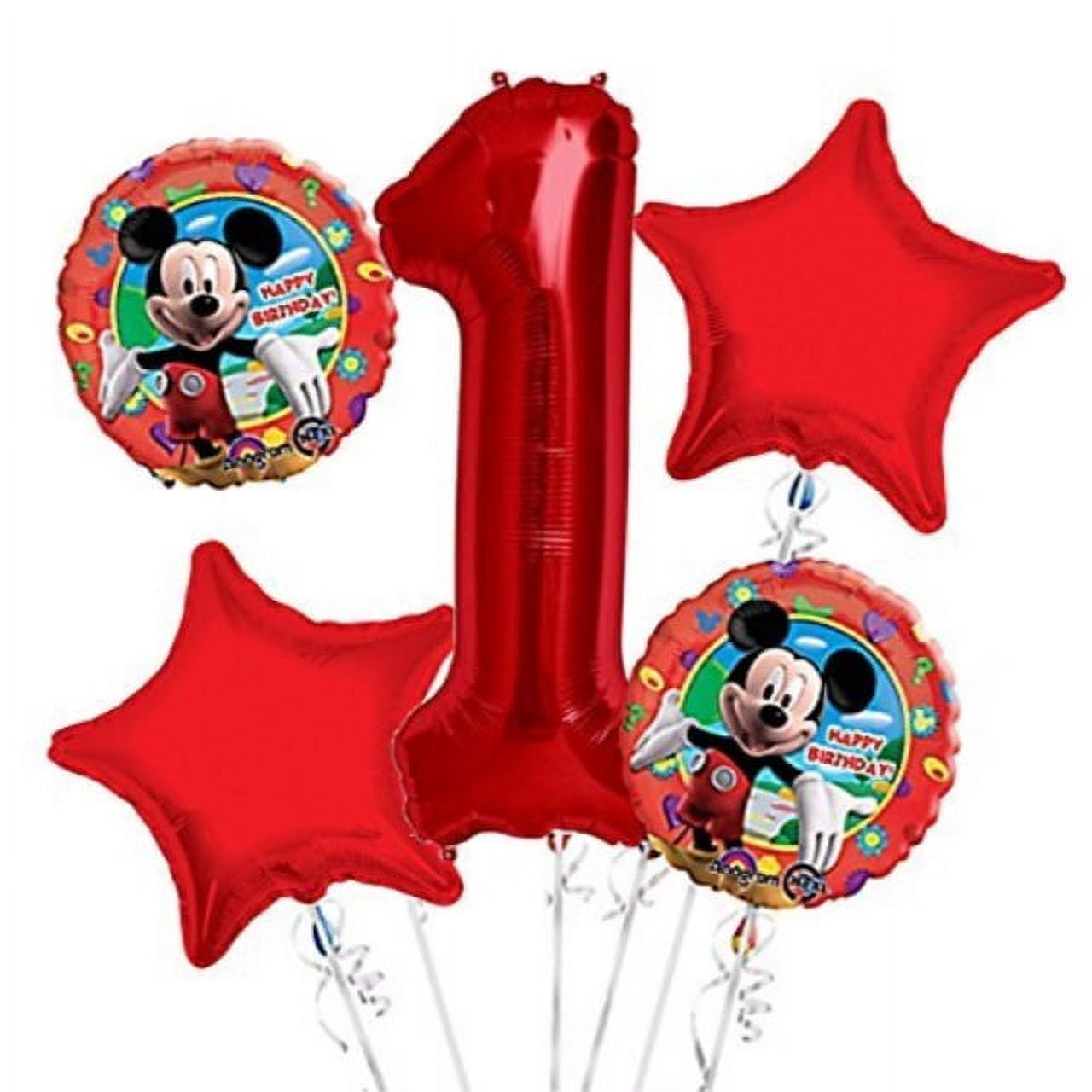 Mickey Mouse Balloon Bouquet 1st Birthday 5 pcs Party Supplies ...