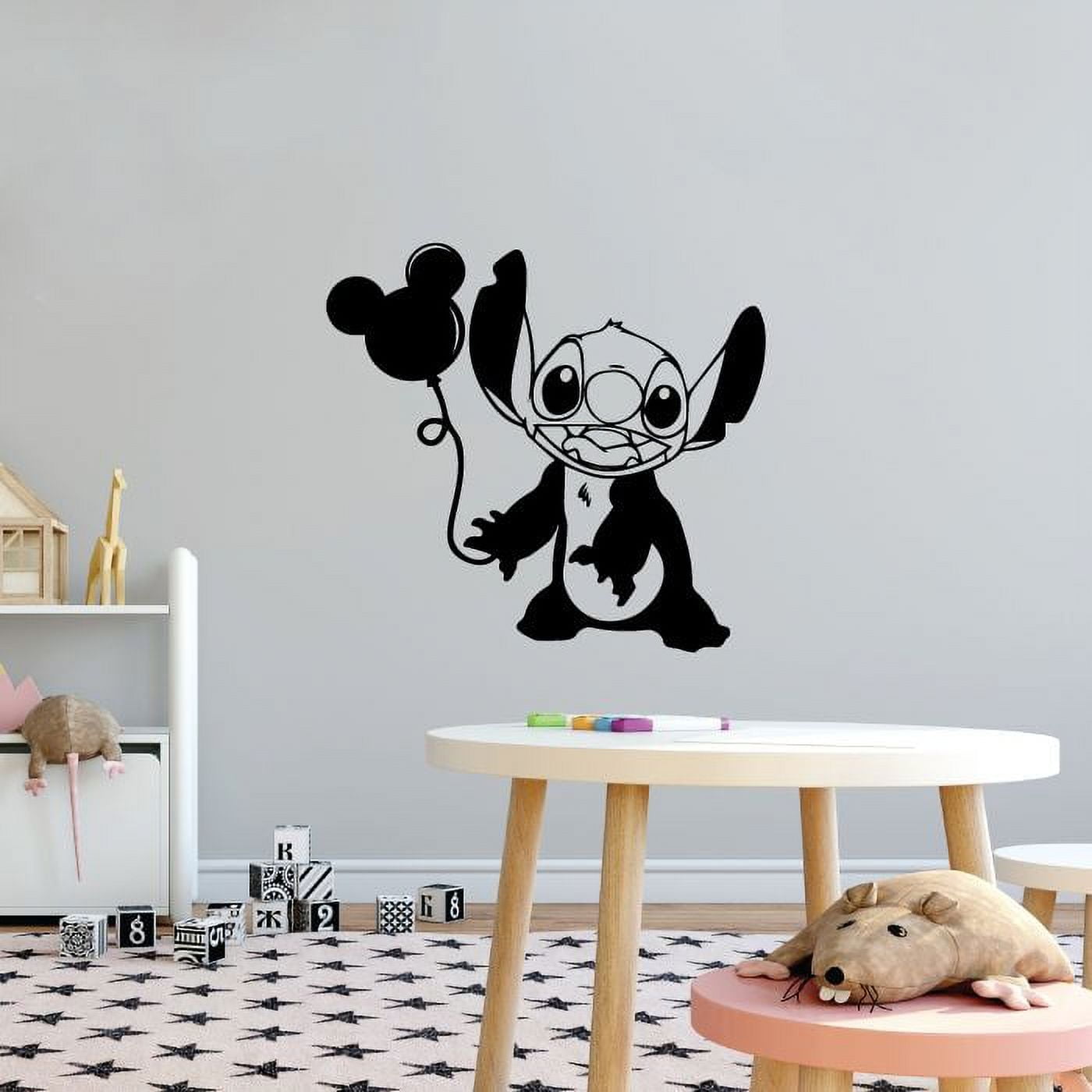 Mickey Mouse Balloon Lilo and Stitch Disney Cartoon Wall Sticker Art ...