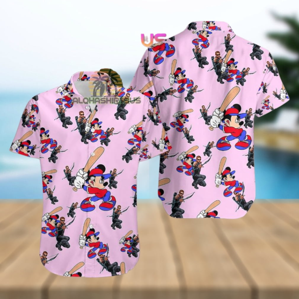 Mickey Mouse Baseball Marvels Hawkeye Bears Hawaiian Shirt - Walmart.com