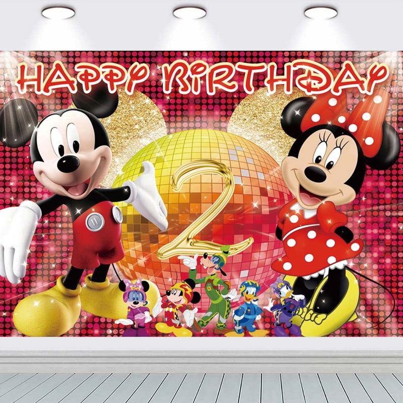 Mickey Mouse Birthday Banner Backdrop Background Taspestry Post Wall ...