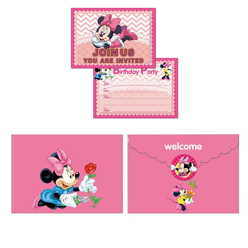 Mickey Mouse Birthday Party Invitation & Envelopes，12Pcs - Walmart.com