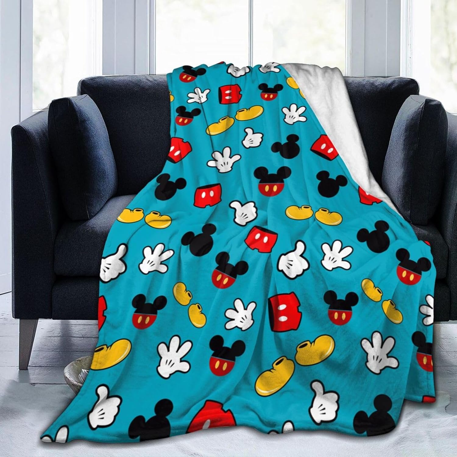 Mickey Mouse Blanket Ultra-Soft Flannel Plush Throw Super Fuzzy Warm ...