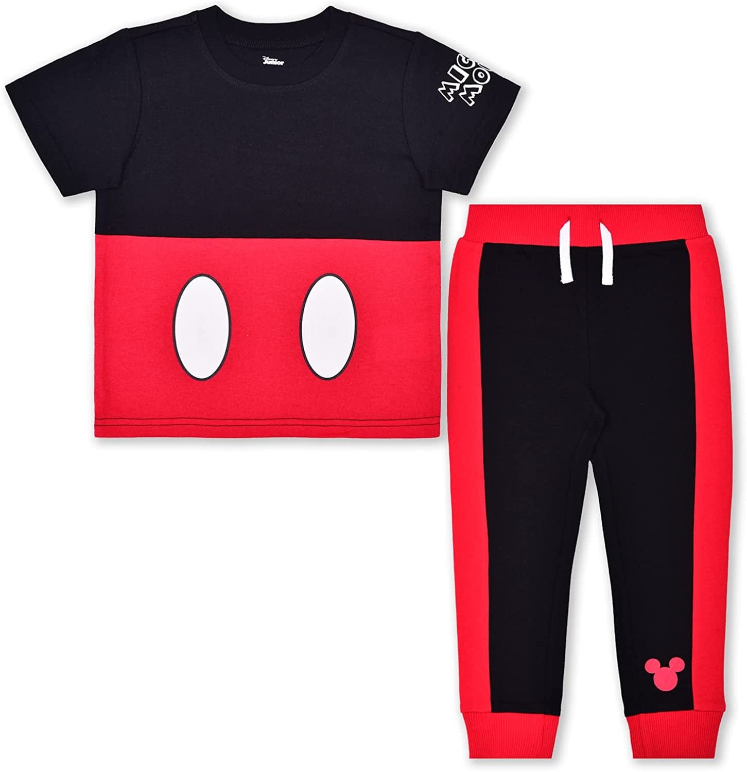 Mickey Mouse Boys 2 Piece Roleplay Short Sleeve Jogger Set, 4-8 ...