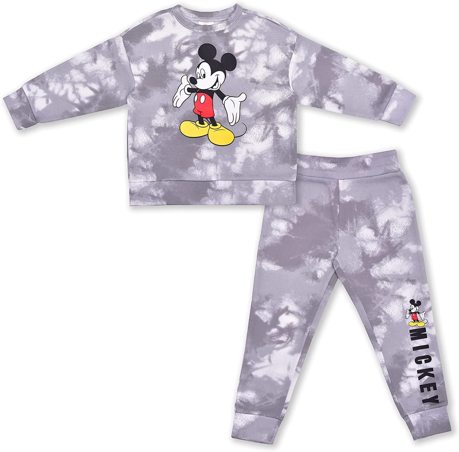 Mickey Mouse Boys 2 Piece Tie Dye Crewneck and Jogger Set, 4-8 ...