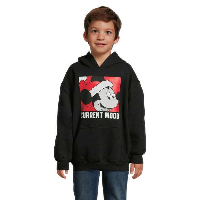 Mickey Mouse Boys Current Mood Christmas Graphic Fleece Hoodie ...