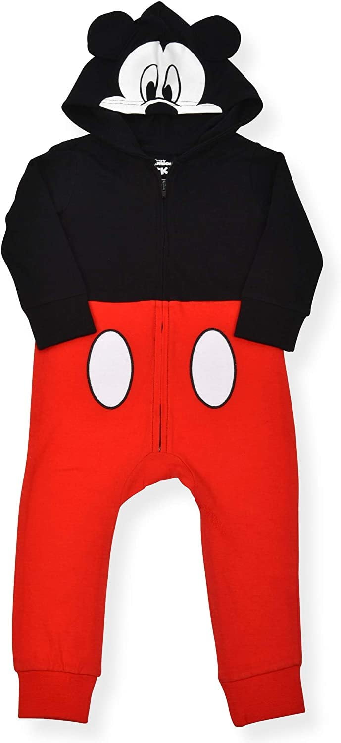 Mickey Mouse Boys Single Roleplay Coverall Romper with Hood, Infant ...
