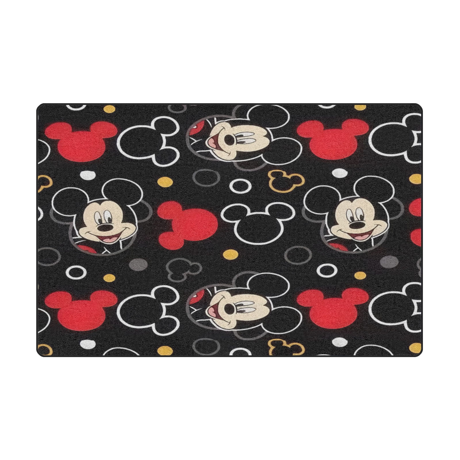 Mickey Mouse Cartoon Area Rugs, Large Carpet, Washable Rug Mat, Flannel ...
