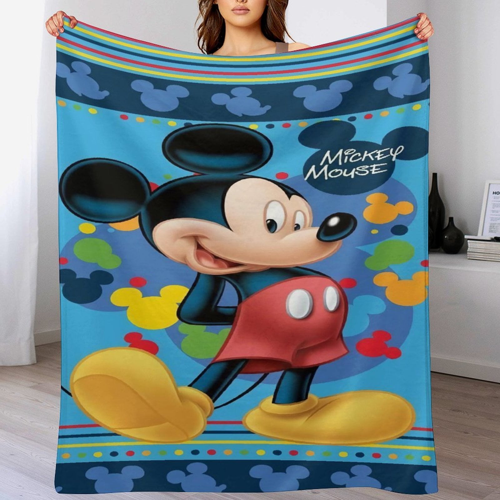 Mickey Mouse Cartoon Blanket Super Soft Cozy Warm Plush Throw Blanket ...