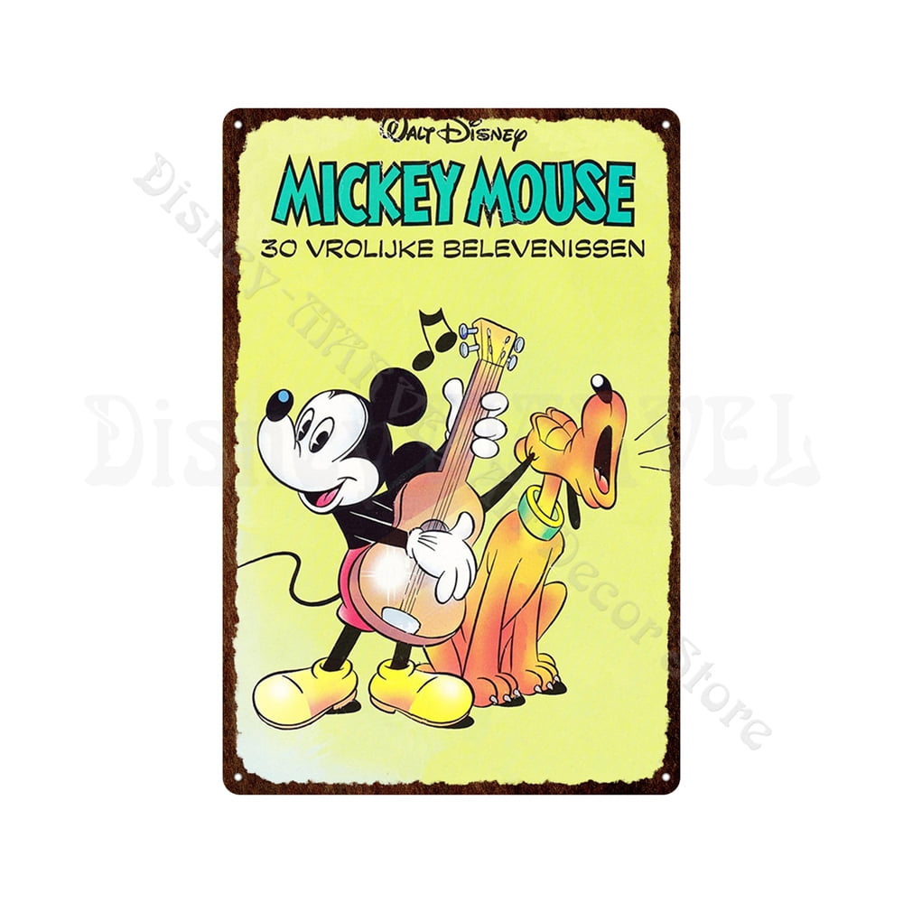 Mickey Mouse Cartoon Metal Sign Walt Disney's Decorative Plaque Metal ...