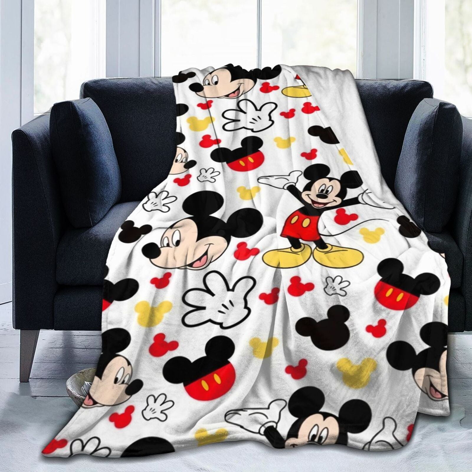Mickey Mouse Cartoon Throw Blanket, Super Soft Cozy Flannel Fleece ...