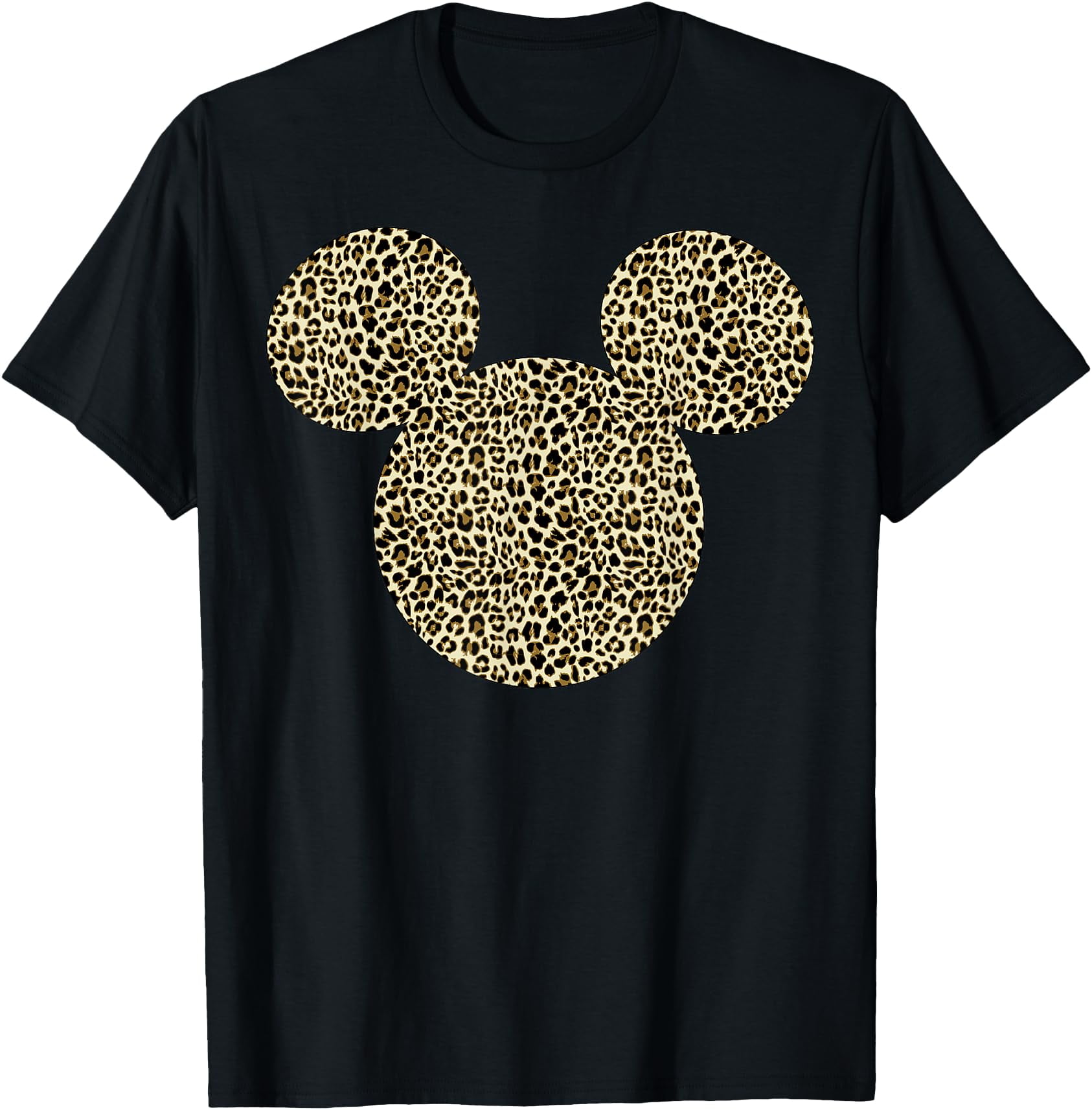 Mickey Mouse Cheetah Print Silhouette Fill Short Sleeve Men Women Kids ...