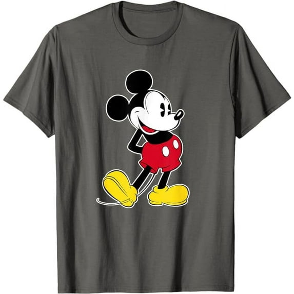 Mickey Mouse Classic Pose T-Shirt For Men Women, Charcoal Color, Size S ...