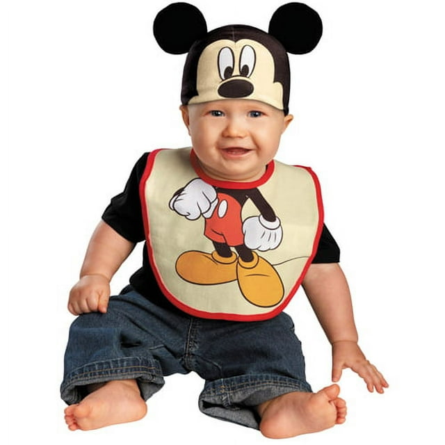 Mickey Mouse Cloth Hat and Bib Set (2pc) - Walmart.com