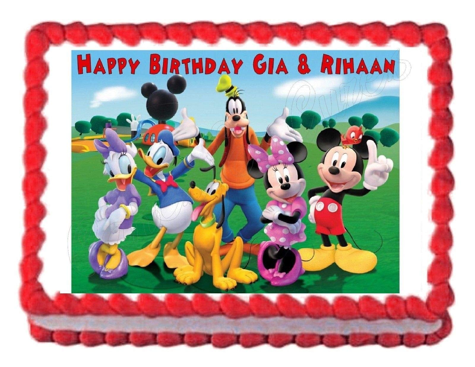 Mickey Mouse Clubhouse Edible Cake Topper Sugar 1/4 Sheet Cake ...