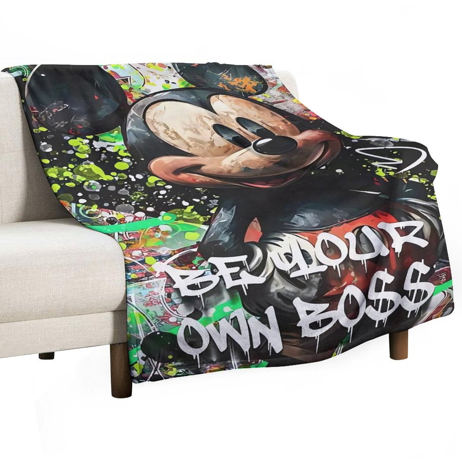 Mickey_Mouse Custom Plush Throw Blanket - Measures 40"x60" - Kids Super ...