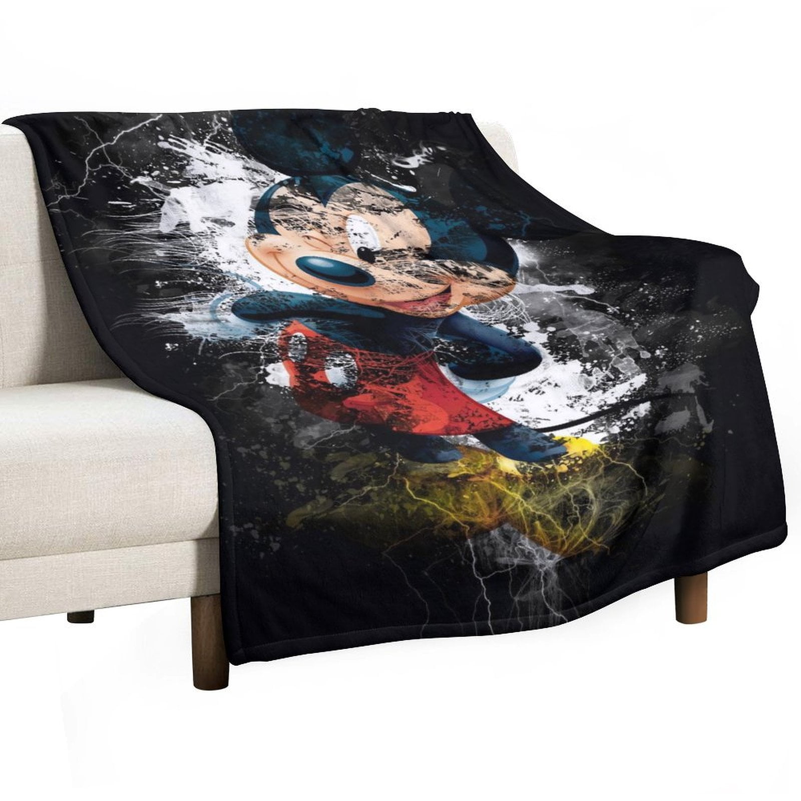 Mickey_Mouse Custom Plush Throw Blanket - Measures 50"x70" - Kids Super Soft Fleece Floral ...