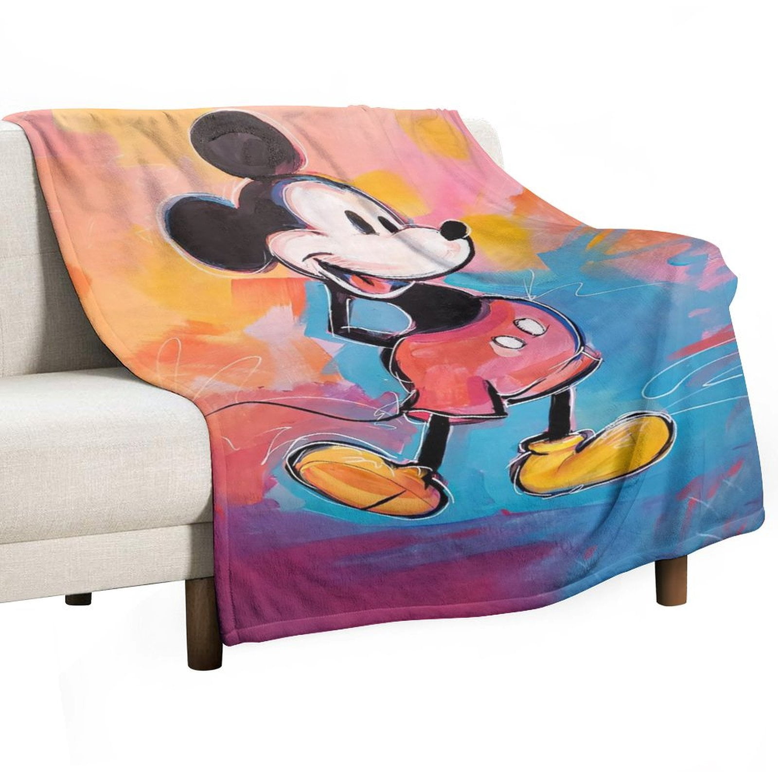 Mickey_Mouse Custom Plush Throw Blanket - Measures 50"x70" - Kids Super ...