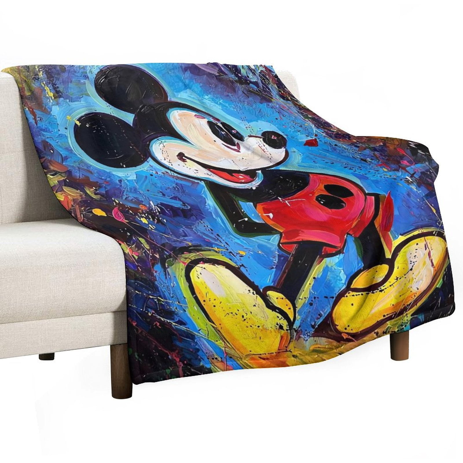 Mickey_Mouse Custom Plush Throw Blanket - Measures 55"x70" - Kids Super ...