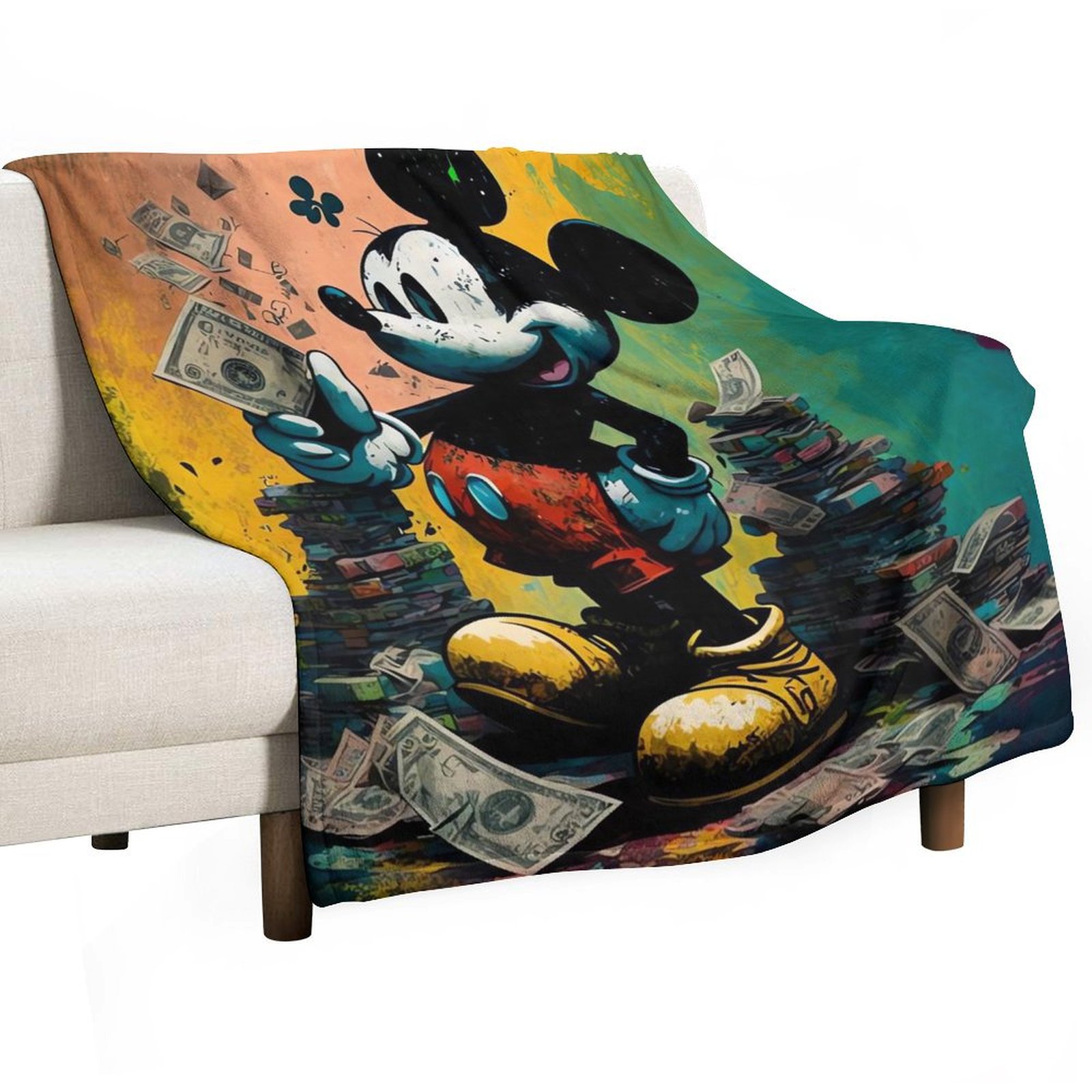 Mickey_Mouse Custom Plush Throw Blanket - Measures 70"x80" - Kids Super ...