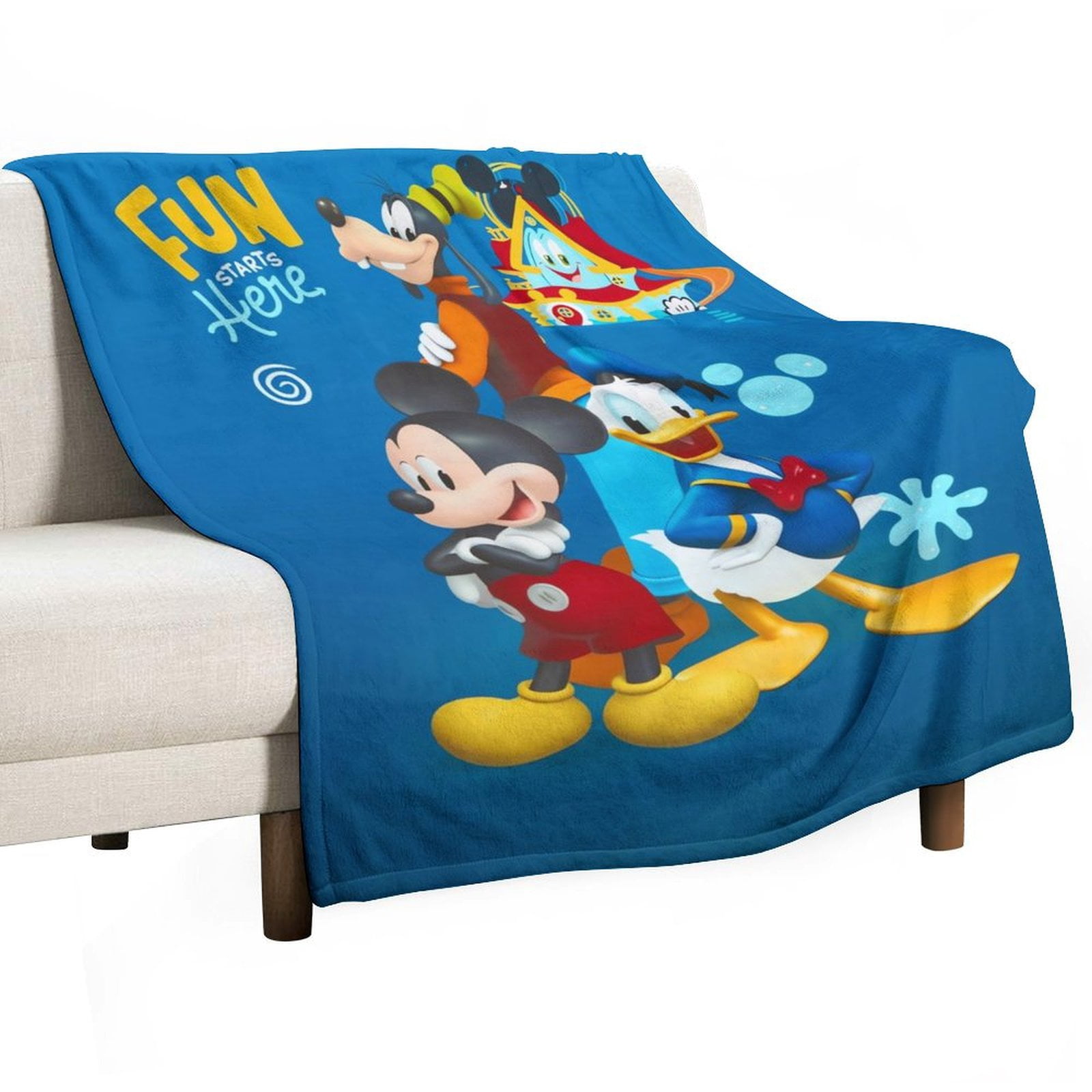 Mickey_Mouse Custom Plush Throw Blanket - Measures 70"x80" - Kids Super ...