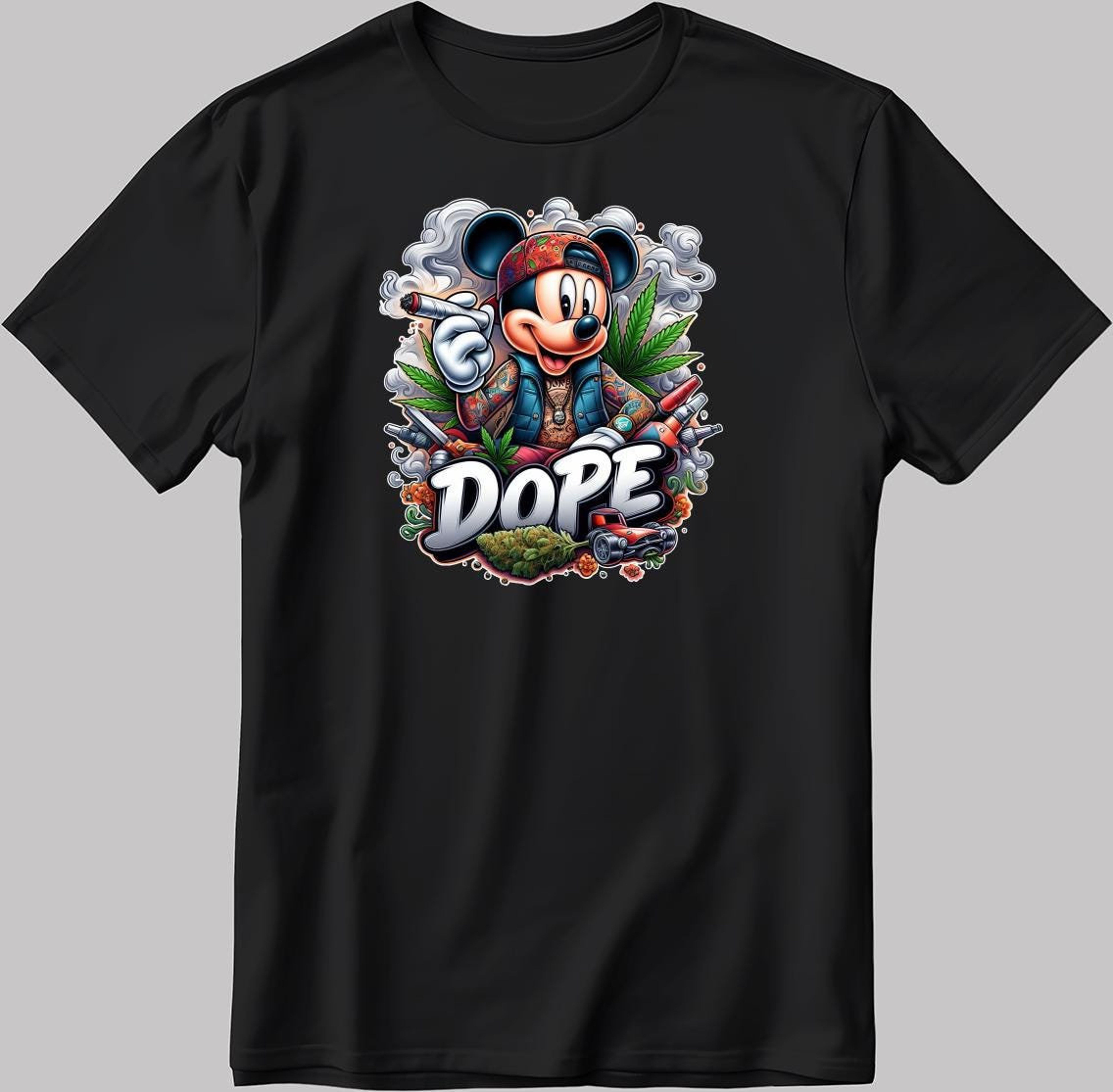 Mickey Mouse DOPE Disney Short Sleeve White/Black Men/Women T Shirt ...