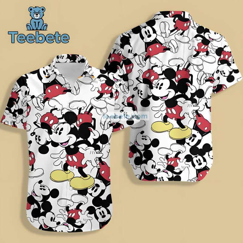 Mickey Mouse Disney White Vintage Aloha Shirts - Walmart.com