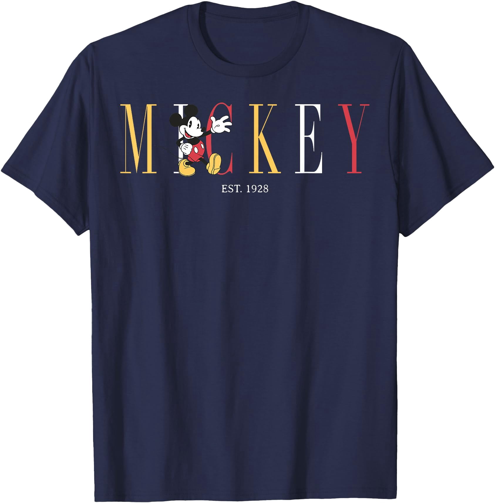 Mickey Mouse Est 1928 Simple Text Men Women Kids,White color,size ...
