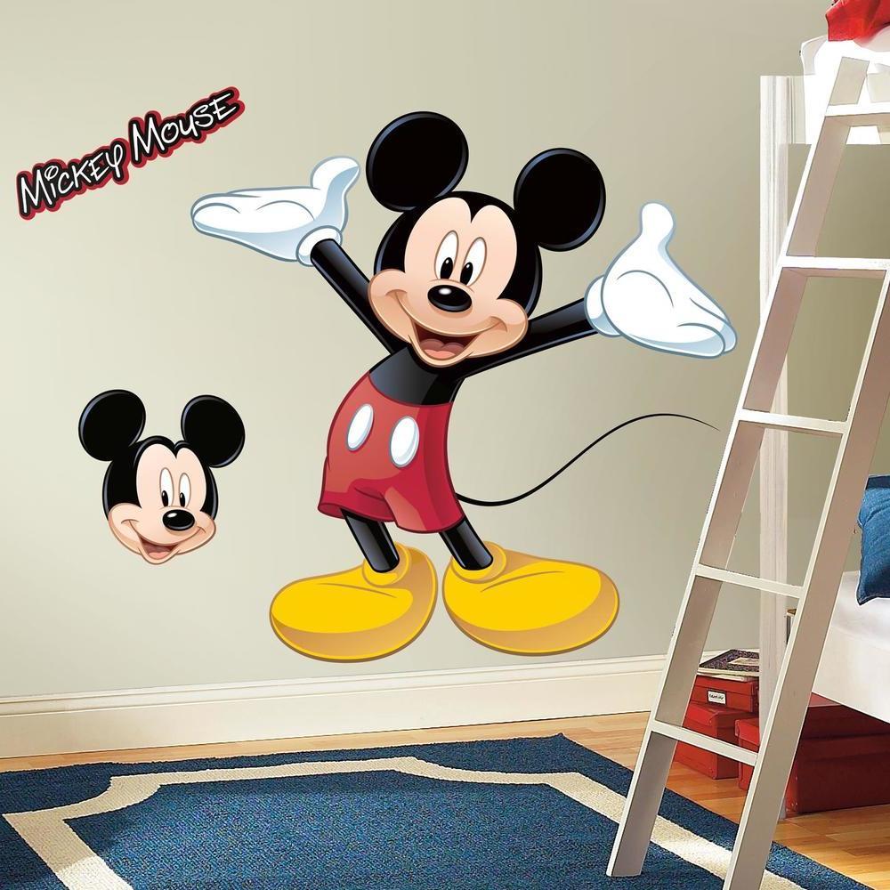Disney MICKEY MOUSE 32 BIG Peel & Stick Wall Decals PLUTO GOOFY MINNIE ...