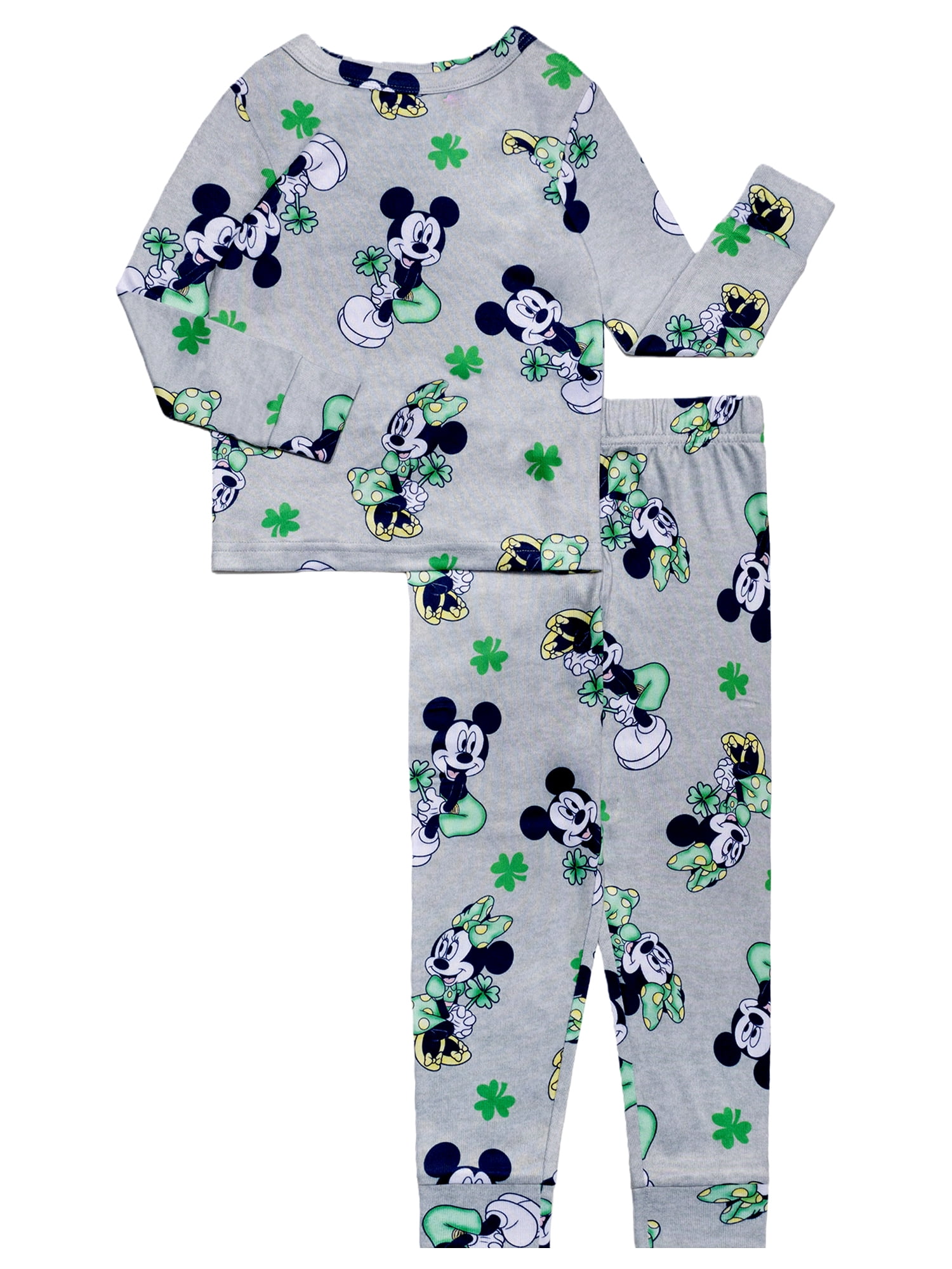 Mickey Mouse Girls 2- Piece St Patricks Day Long Sleeve and Pant Pajama ...