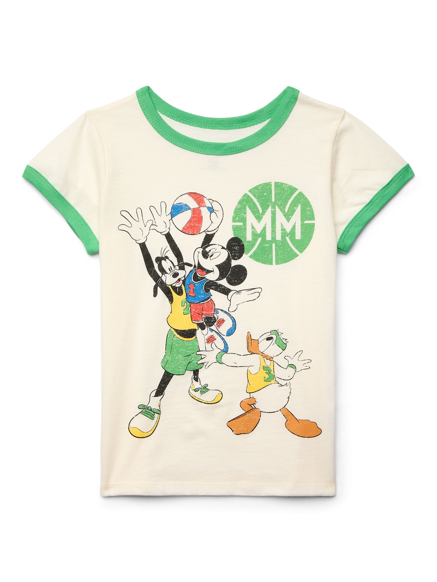 Mickey Mouse Girls Olympic Ringer Tee With Short Sleeves Sizes 4 16